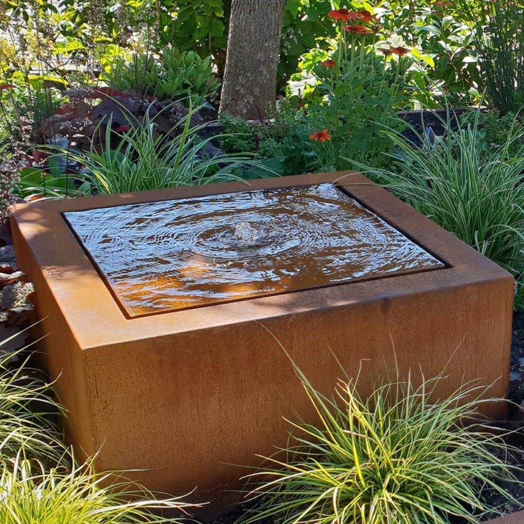 Corten Steel Square Water Table – Caragh Nurseries