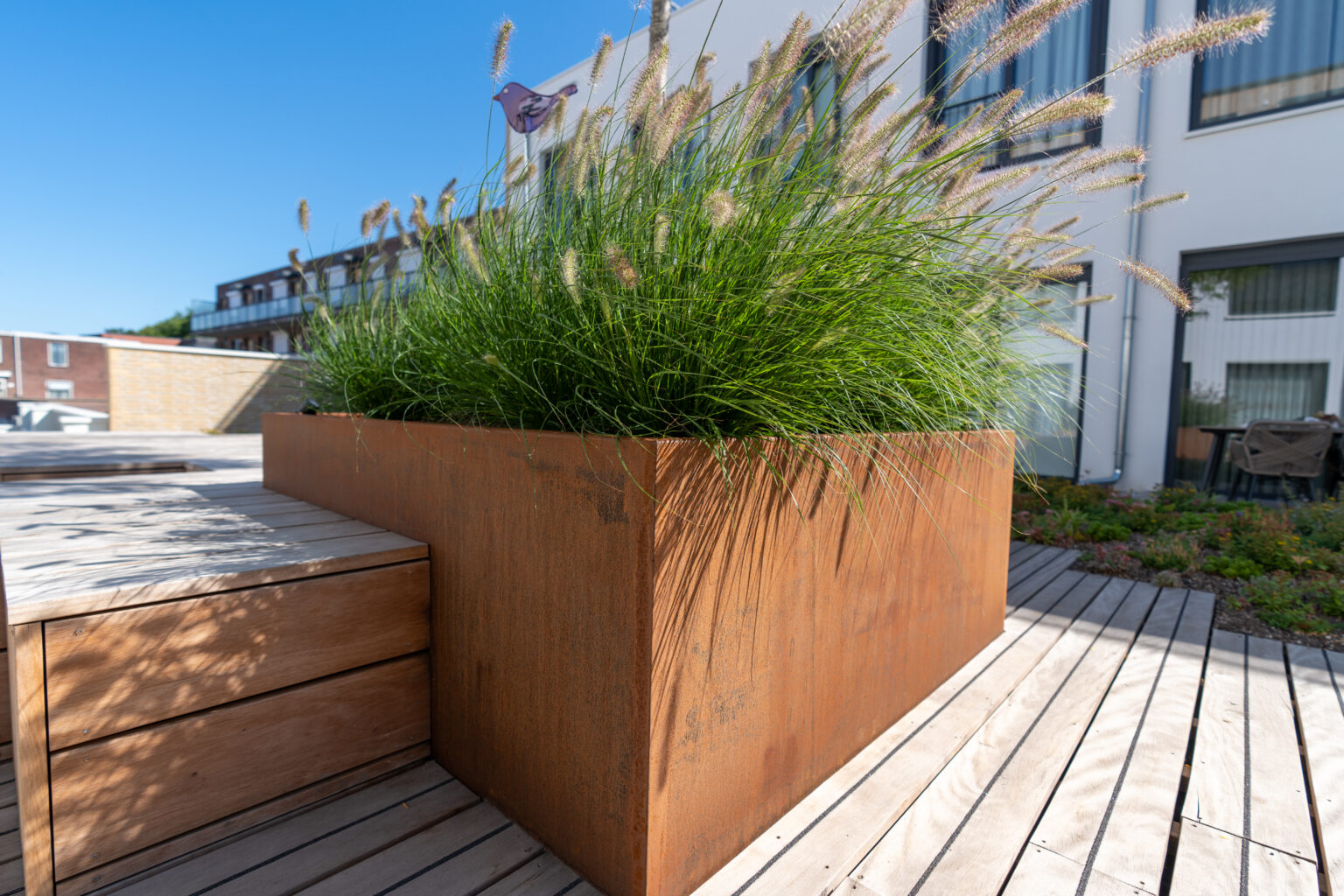 Corten Steel L-Shaped Planter – Caragh Nurseries